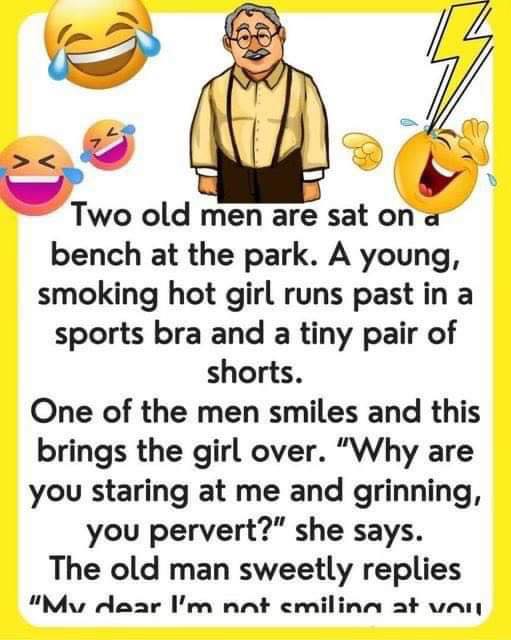 Elderly Men Sharing Laughter on a Park Bench... A Joke to Brighten Your Day